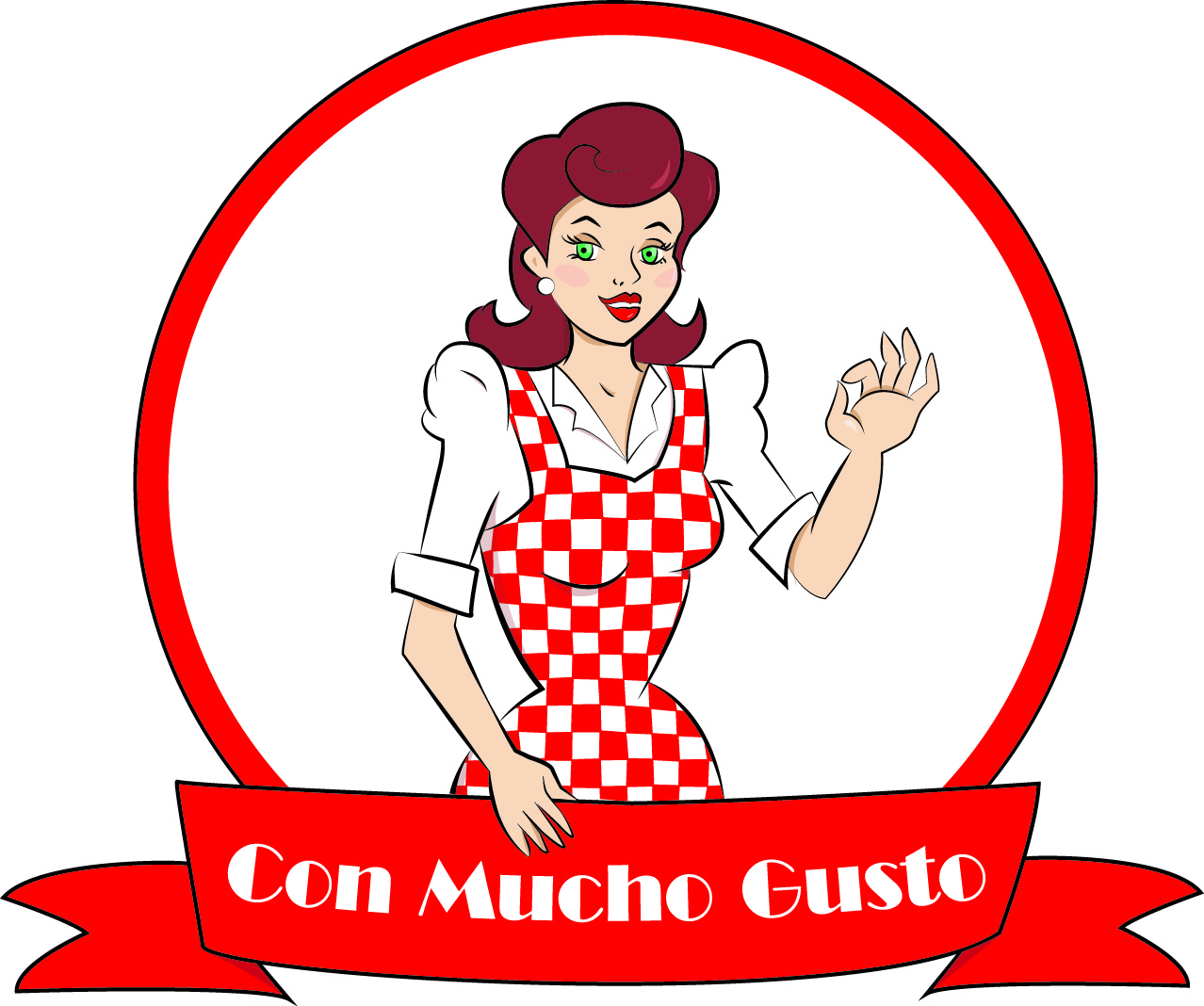 Con Mucho Gusto (Diseño de logotipo y carteles) | Domestika